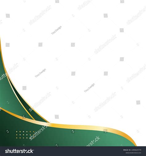 Green Gold Abstract Curve Border Gold Stock Vector Royalty Free
