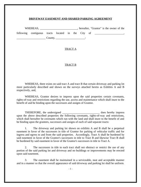 Shared Driveway Easement Doc Template Pdffiller