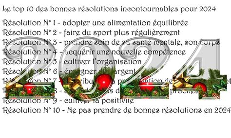 Le top 10 des bonnes résolutions incontournables pour 2024 TSO