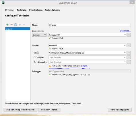 Cygwin Clion Can T Detect Cmake Though Cmake Is Installed And Added