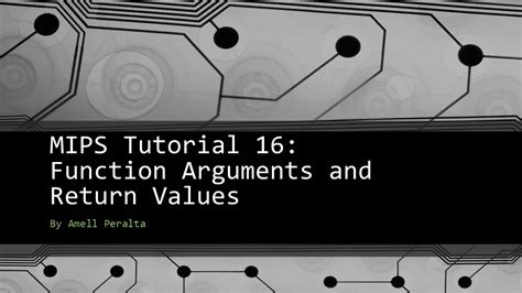 mips tutorial 16 function arguments and return values youtube
