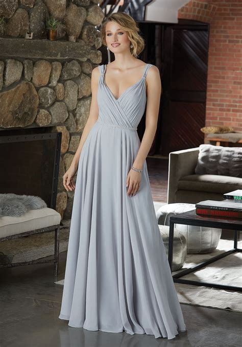 Figure Flattering Chiffon Bridesmaid Dress With Beaded Detail Morilee