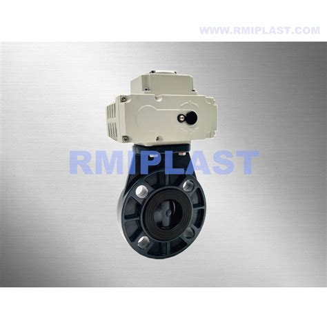 Plastic UPVC CPVC PP Pph PVDF Electric Butterfly Valve Wafer Lug Type