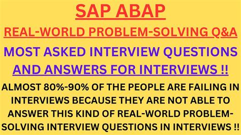 SAP ABAP Real World Problem Solving Q A Most Asked Interview Q A Of