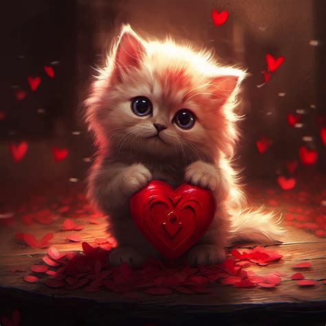 Ai Generiert Katze Valentinstag Kostenloses Bild Auf Pixabay Pixabay