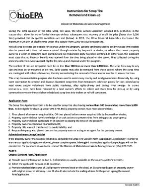 Fillable Online Epa Ohio Instructions For Scrap Tire Epa Ohio Fax