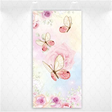 Painel Retangular Vestfácil Floral Borboletas 1m X2m Elo7