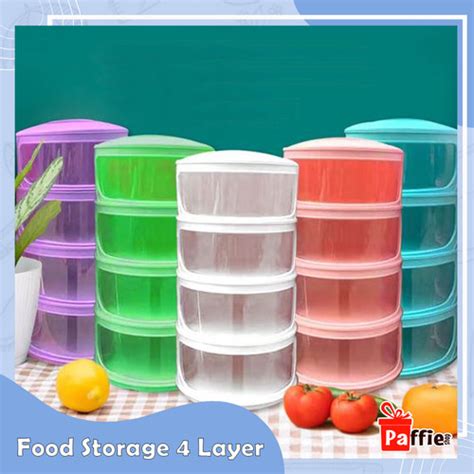 Jual Food Storage 4 Layer Wadah Saji Makanan Susun Dish Cover Tahan