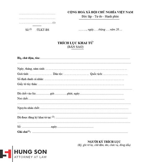 Mẫu Giấy Khai Tử Hướng Dẫn Điền Và Thủ Tục Cần Biết