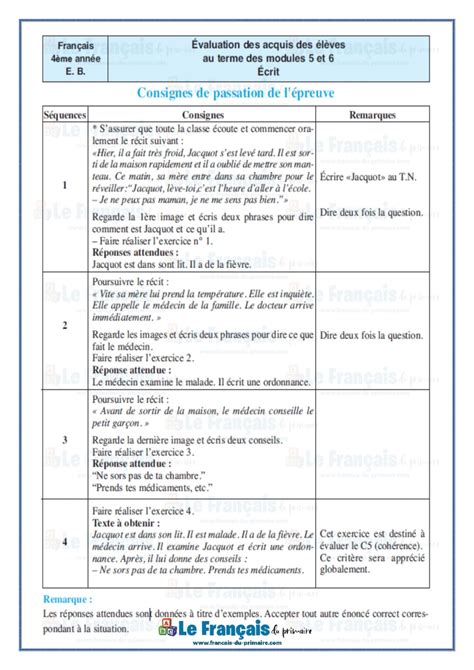 Evaluation Production Crite Me Ann E Module Et Le Fran Ais
