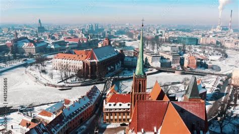 Aerial View Of The Historic City Center Stary Rynek Square And Old