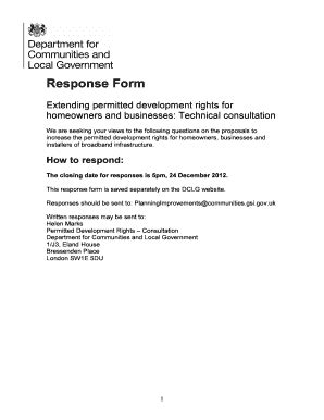 Fillable Online Response Form PD Rights Item 25 PDF 217 KB
