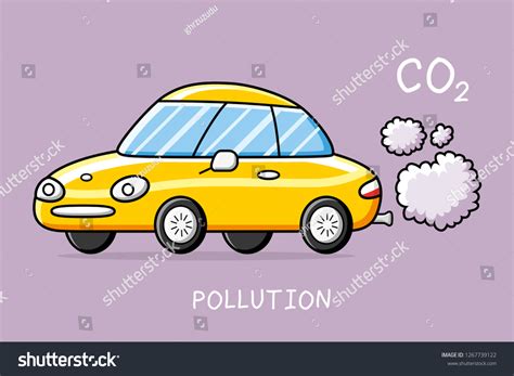 Car Exhaust Smoke Clouds Air Pollution Stock Vector Royalty Free