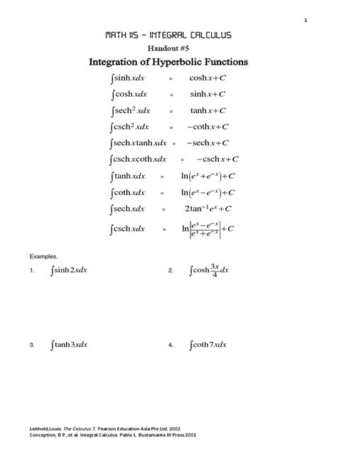 5 integration of hyperbolic functions geometric shapes geometry