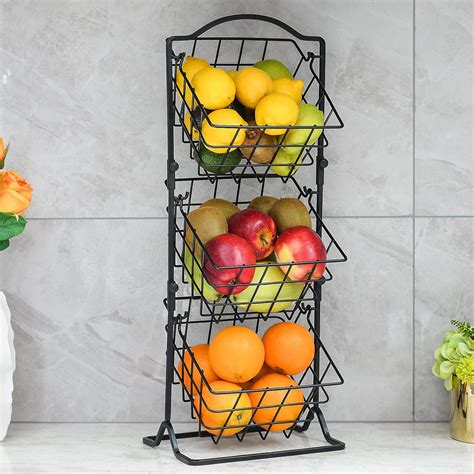 Amazon Wetheny 3 Tier Fruit Basket Fruit Bowl For Kitchen Counter