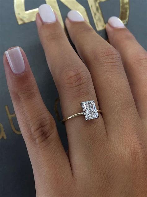 2 50 Carat Radiant Cut Lab Diamond Engagement Ring Lab Etsy