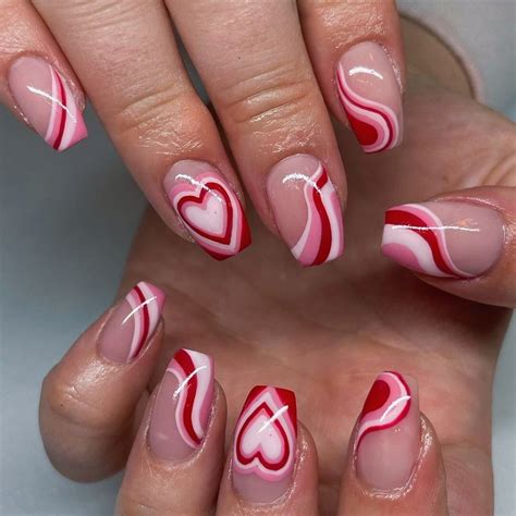 Valentines Heart Nails Valentine S Day Nails Diy Valentine S Nails