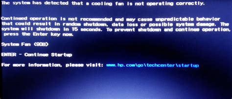 HP báo lỗi the system has detected that a cooling fan is not operating