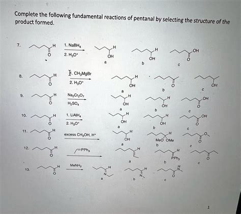 SOLVED Texts Complete The Following Fundamental Reactions Of Pentanal