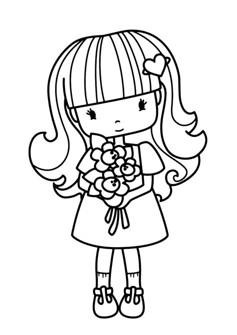 Bonecas Para Colorir Flores Imprimir Desenhos