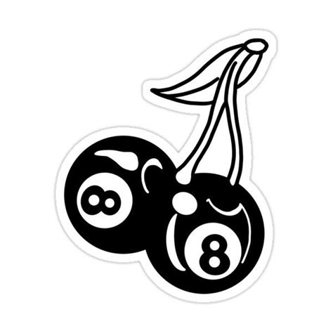Two Black And White Billiards Stickers With The Number Eight Ball On Them