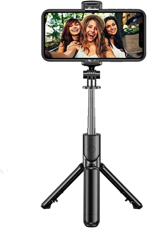 Tripé Bastão Pau de Selfie Controle Remoto Bluetooth Extensível