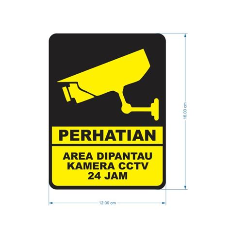 Jual Stiker Peringatan Perhatian Area Dipantau Kamera CCTV 24 Jam