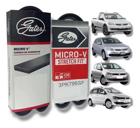 Kit Correas Poli V Vw Fox Suran Gol Trend Saveiro Voyage Env O Gratis