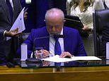 Video Brazil S Lula Swears In As President For Third Term Daily Mail