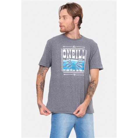 Camiseta Oneill Pancho Cinza Mescla Escuro Shopee Brasil
