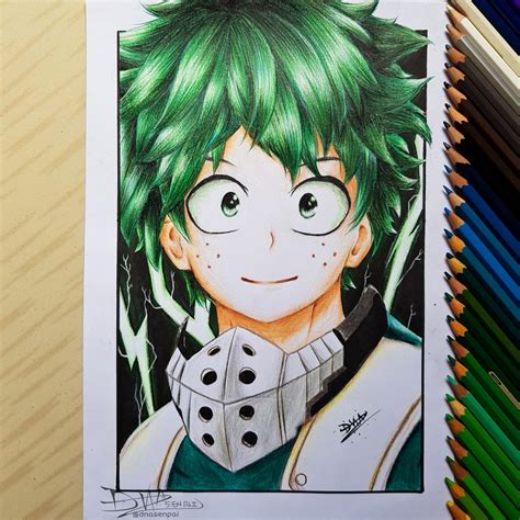 Izuku Midoriya Drawing From My Hero Academia R Animesketch