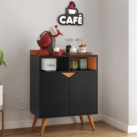 Aparador Buffet Cantinho Café Retrô 2 Portas Modelo PIX Pés Pinus