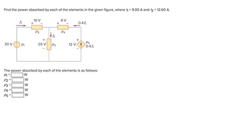 Solved Find The Power Absorbed By Each Of The Elements In Chegg