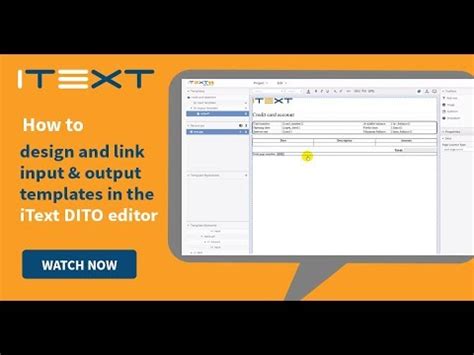 How To Design And Link Input And Output Templates In The Itext Dito