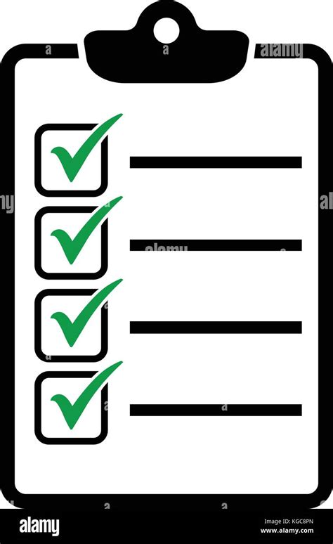 Checklist Icon With Green Check Mark In A Box Vector Illustration