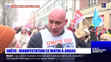 Grève du 7 février dans les rangs de la manifestation à Arras