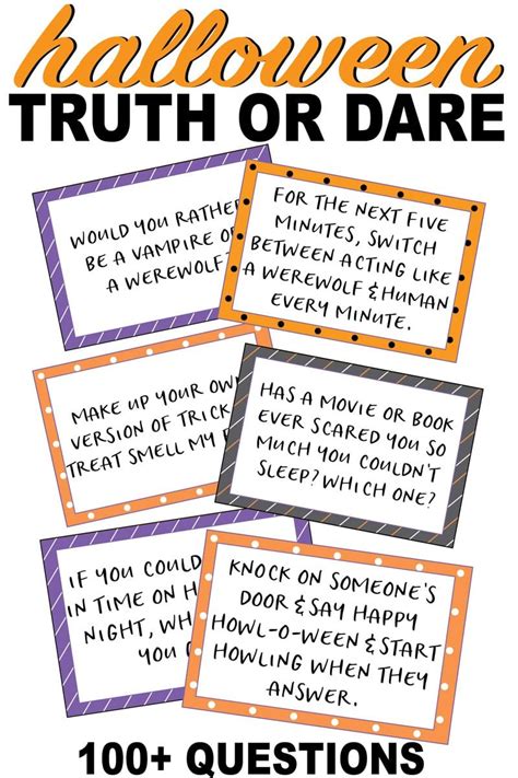 Free Printable Halloween Truth Or Scare Questions Truth Or Dare