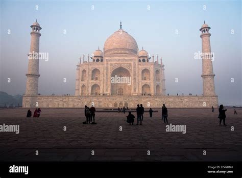 Taj Mahal An Immense Mausoleum Of White Marble Built In Agra Between