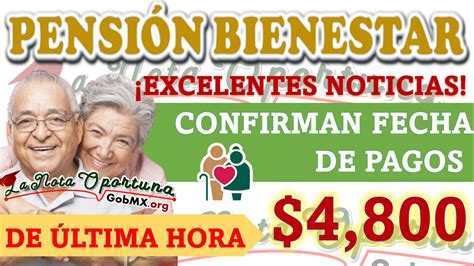 PENSIÓN BIENESTAR EXCELENTES NOTICIAS CONFIRMAN FECHA DE PAGOS