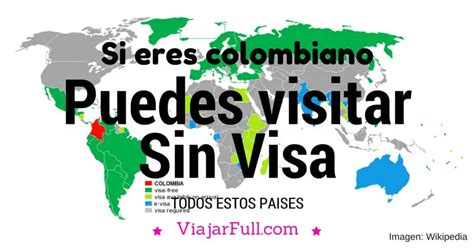 Países que no piden visa a colombianos Viajar sin visa