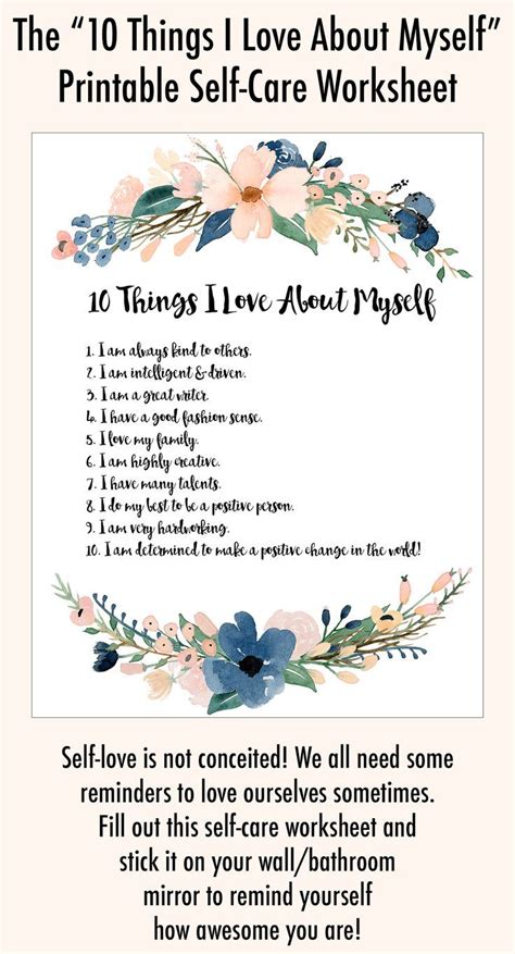 Self Love Workbook Printables Free