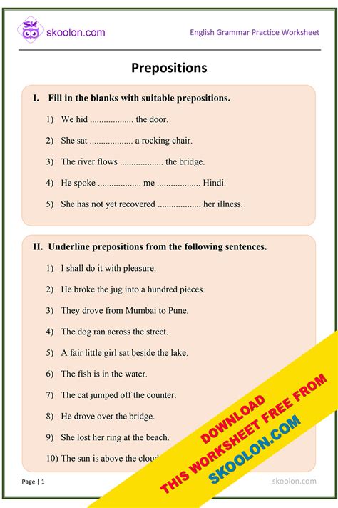 Nouns With Prepositions English ESL Worksheets Pdf Doc Worksheets