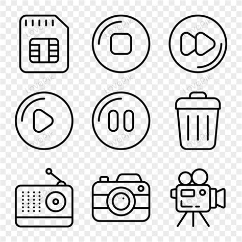 Pack Of Multimedia Solid Icons Vector PNG White Transparent And Clipart