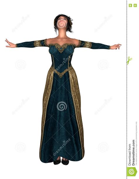 Princesa Del Cuento De Hadas De La Representación 3D En Blanco Stock de
