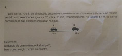 Dois Carros A E B De Dimens Es Desprez Veis Movem Se Em Movimento