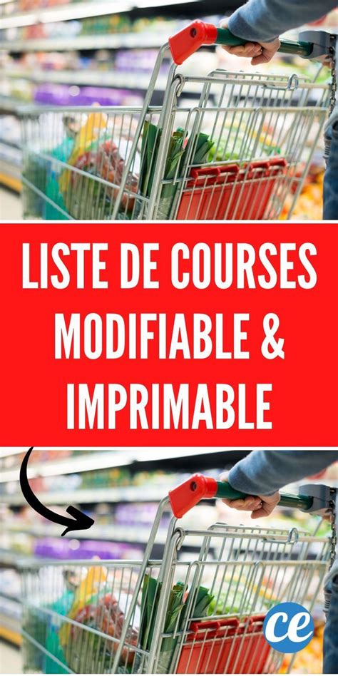 La Liste De Courses Que Vous Pouvez Modifier Et Imprimer Gratuitement
