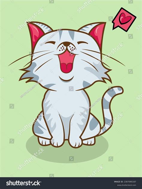 Cute Pussy Cat Art Illustartion 库存插图 2307095167 Shutterstock