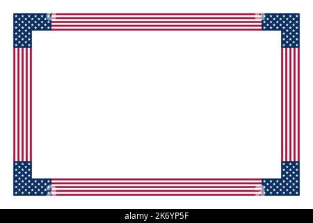 Bandera Nacional De Los Estados Unidos Marco Rectangular Borde
