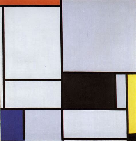 Piet Mondrian Tableau Ii With Red Black Yellow Blue And Light Blue