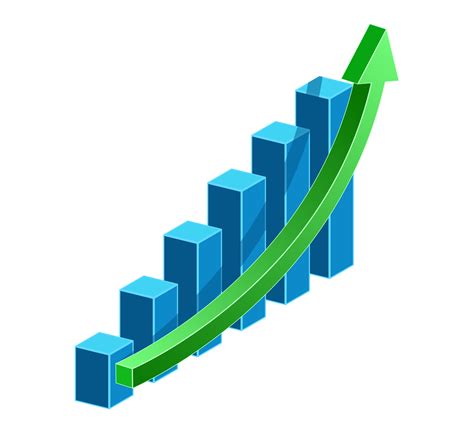 3D Bar Graph Growth And Up Arrow 24077008 PNG